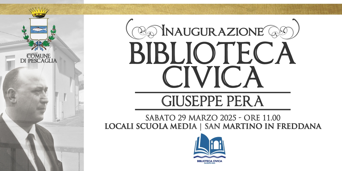 Inaugurazione biblioteca civica Giuseppe Pera - Fondazione Giuseppe Pera